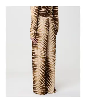 Just Cavalli Zebra Print Wide Leg Trousers