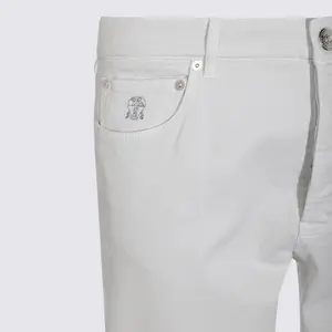Brunello Cucinelli Tapered Leg Trousers With Logo Patch