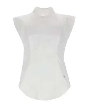 JEAN PAUL GAULTIER Sleeveless Stand-collar Top With Curved Hem