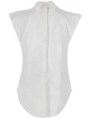 JEAN PAUL GAULTIER Sleeveless Stand-collar Top With Curved Hem