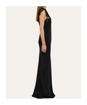 FERRAGAMO Silk Dress With Lace Trim