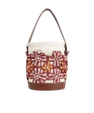 Marni Crochet Bucket Shoulder Bag - Red