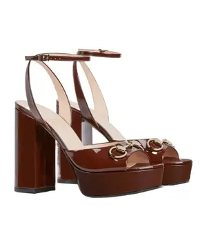 Gucci Horsebit Platform Sandal - Dark Brown