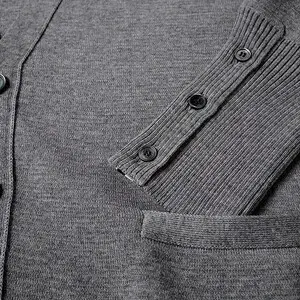 Thom Browne Four-stripe Wool Knitted Cardigan - Medium Gray