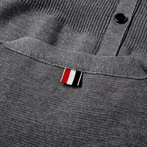 Thom Browne Four-stripe Wool Knitted Cardigan - Medium Gray
