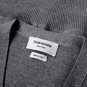 Thom Browne Four-stripe Wool Knitted Cardigan - Medium Gray
