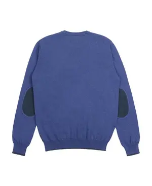 Emporio Armani Round Neck Patch Pullover - Blue