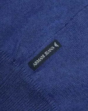Emporio Armani Round Neck Patch Pullover - Blue