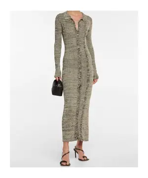Christopher Esber Ribbed Knit Button-front Maxi Dress