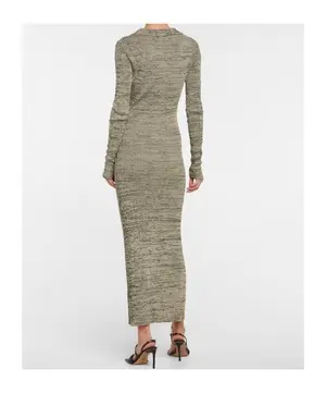 Christopher Esber Ribbed Knit Button-front Maxi Dress