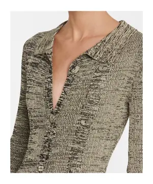 Christopher Esber Ribbed Knit Button-front Maxi Dress