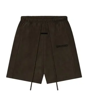 Fear Of God Relaxed Suede-effect Drawstring Shorts - Brown