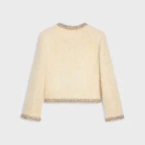 Celine Embroidered Silk Natt Jacket - Nude