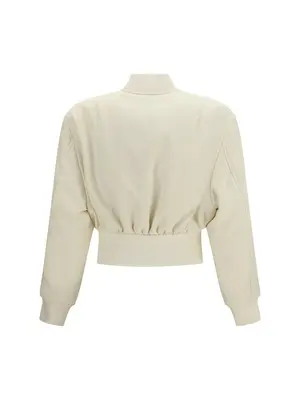 Balenciaga Cropped Zip-up Bomber Jacket - Ivory