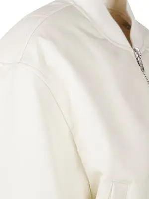 Balenciaga Cropped Zip-up Bomber Jacket - Ivory