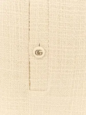 Gucci Textured Tweed Crewneck Short Sleeve Dress - Ivory