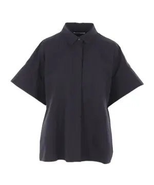 Co Name Single-breasted Short Sleeve Shirt With Pleated Details