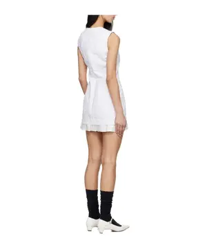 SHUSHU/TONG Sleeveless Bow Trim Crewneck Dress