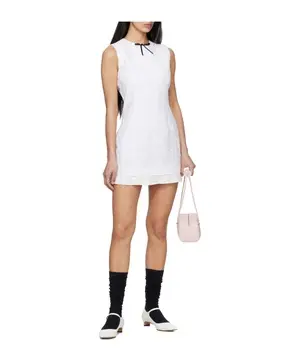 SHUSHU/TONG Sleeveless Bow Trim Crewneck Dress