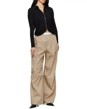 Alexander Wang Double Layer Waist Trousers - Warm Taupe