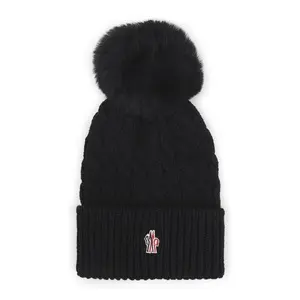 Moncler Wool Beanie With Pom Pom - Black