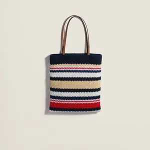 Miu Miu Crochet Striped Top Handle Bag