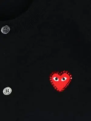 Play Comme Des Garcon Logo Detailed Crewneck Cardigan