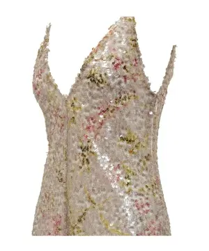 Alberta Ferretti Sequined Floral Print Maxi Dress - No