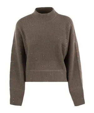 Brunello Cucinelli Ribbed Turtleneck Sweater With Sequins - No