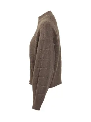 Brunello Cucinelli Ribbed Turtleneck Sweater With Sequins - No
