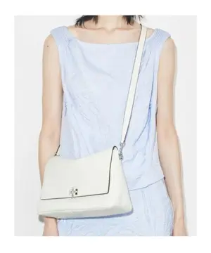 Tory Burch Charlie Flap Shoulder Bag - White