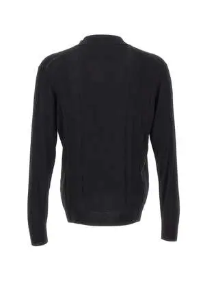 Tagliatore Long-sleeved Knitted V-neck Cardigan - Black