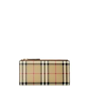 Burberry Large Check Bifold Wallet - Archives Beige/heather Brown