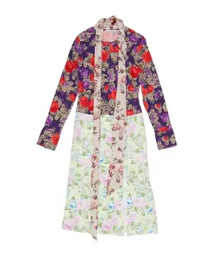 Acne Studios Floral Printed Long Sleeve Dress