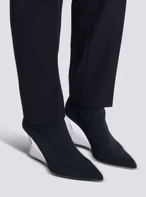 Balmain Wedge Knit Ankle Boots