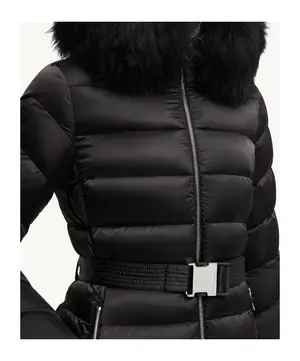 Moncler Short Padded Jacket With Shearling Trim