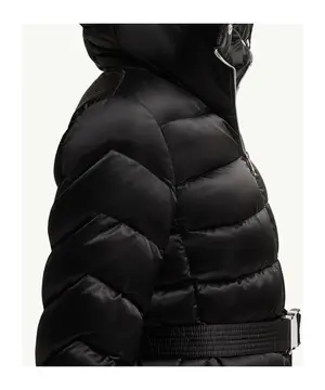 Moncler Short Padded Jacket With Shearling Trim