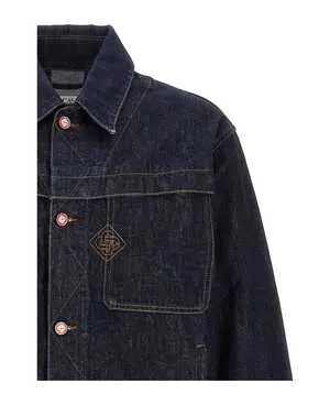 Casablanca Embroidered Logo Denim Jacket