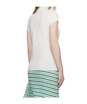 Issey Miyake High-neck Cap Sleeve Knit Sweater - White
