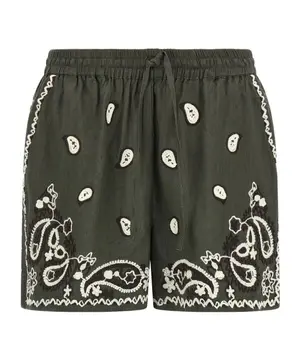 P.a.r.o.s.h Embroidered Linen Shorts