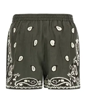 P.a.r.o.s.h Embroidered Linen Shorts