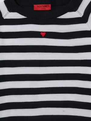 MAXCO. Max&co. Striped Wool Sweatshirt With Heart Detail
