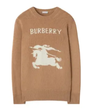 Burberry Knightsbridge Intarsia-knit Jumper - Camel