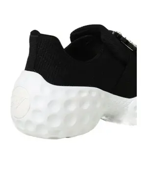 ROGER VIVIER Viv' Run Embellished Buckle Sneakers - Black