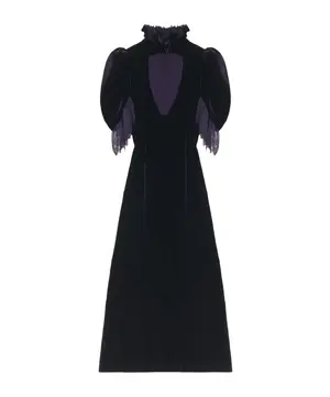 Alexander McQueen Ruffled Velvet Dress