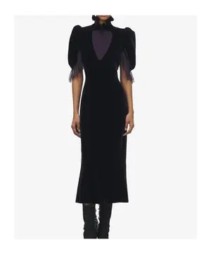 Alexander McQueen Ruffled Velvet Dress