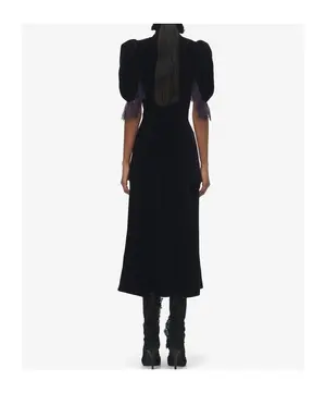 Alexander McQueen Ruffled Velvet Dress