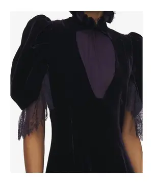 Alexander McQueen Ruffled Velvet Dress