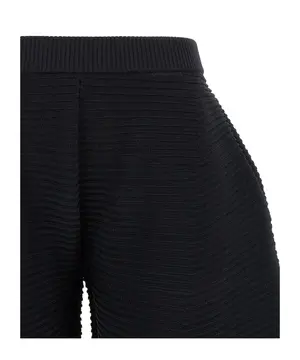 Issey Miyake Corrugated Cropped Knitted Trousers