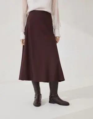 Brunello Cucinelli A-line Flared Hem Midi Skirt - Red